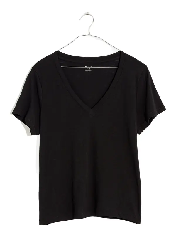 Madewell Whisper Cotton V-neck Tee - True Black