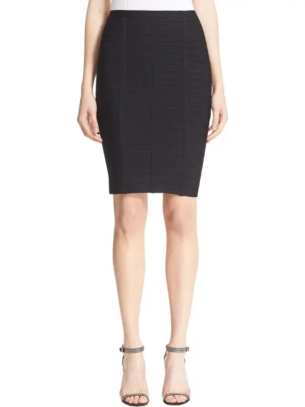Herve Leger Bandage Pencil Skirt - Black
