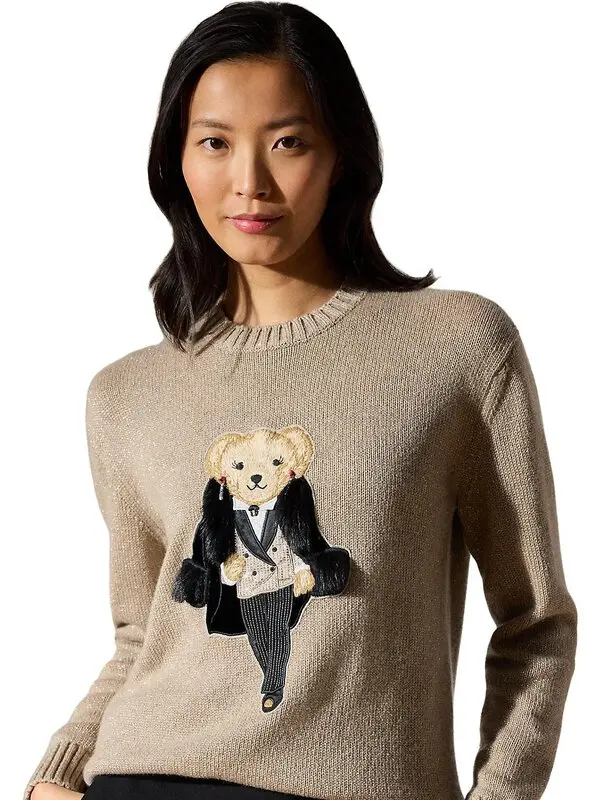 Ralph Lauren Lunar New Year Polo Bear Cashmere-blend Sweater - Champagne