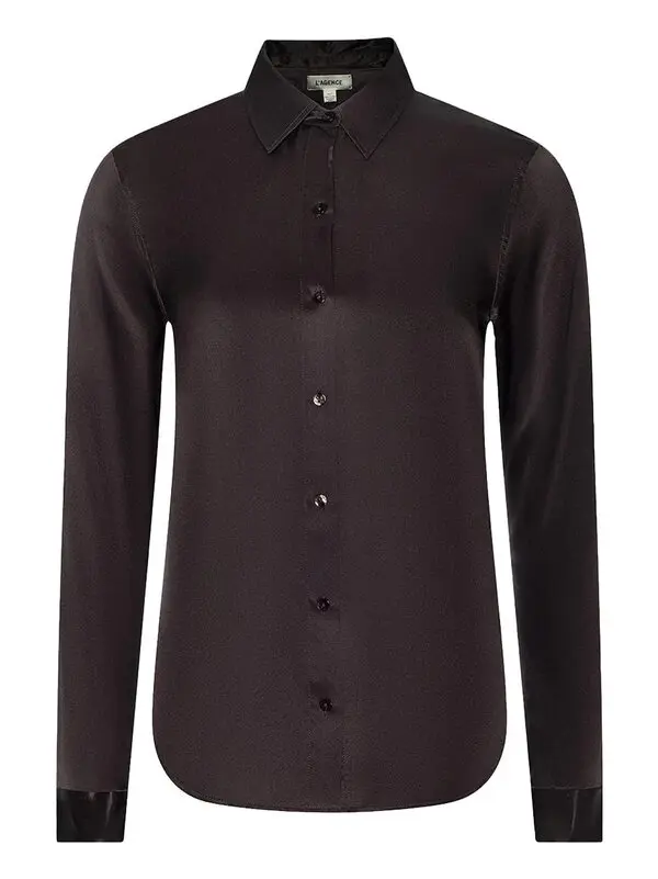 L'Agence Tyler Long-sleeve Blouse - Dark Java