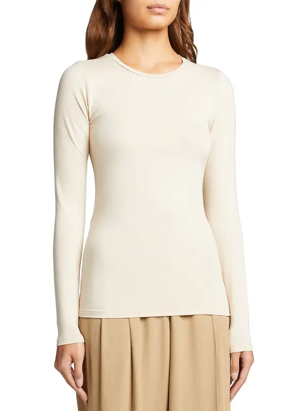 Majestic Filatures Soft Touch Long-sleeve Top - Cream