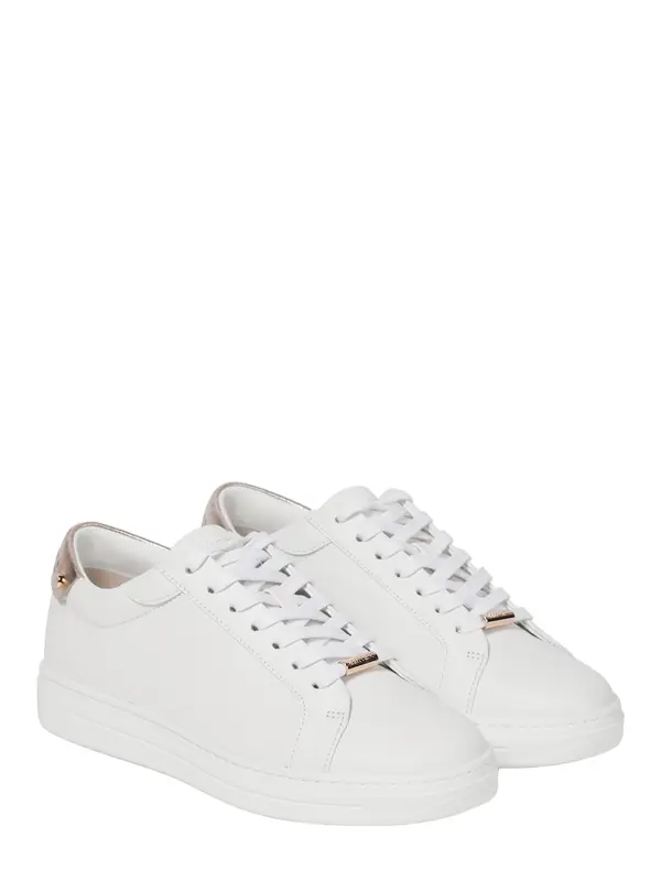 JIMMY CHOO Rome Leather Sneakers - White