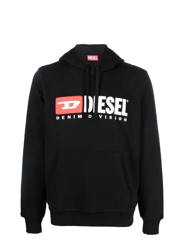 DIESEL® Logo Appliqué Hoodie - Black