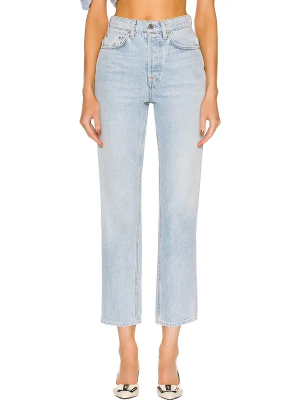 GRLFRND Cassidy Mid Rise Straight Jeans - Park Slope