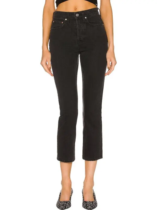GRLFRND Karolina High-rise Straight Crop Jeans - East Side