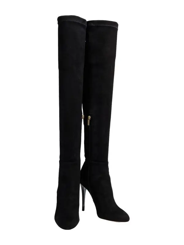 JIMMY CHOO Turner 110 Stretch-suede Over-the-knee Boots - Black