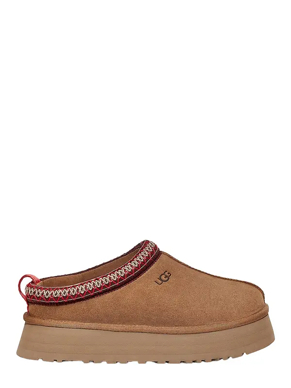 UGG Tazz Suede Platform Slippers - Chestnut