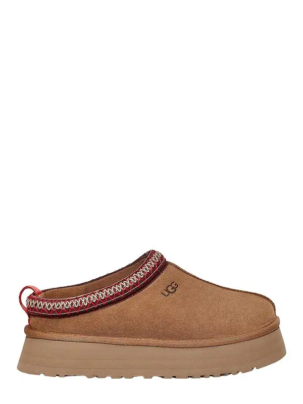 UGG Tazz Suede Platform Slippers - Chestnut