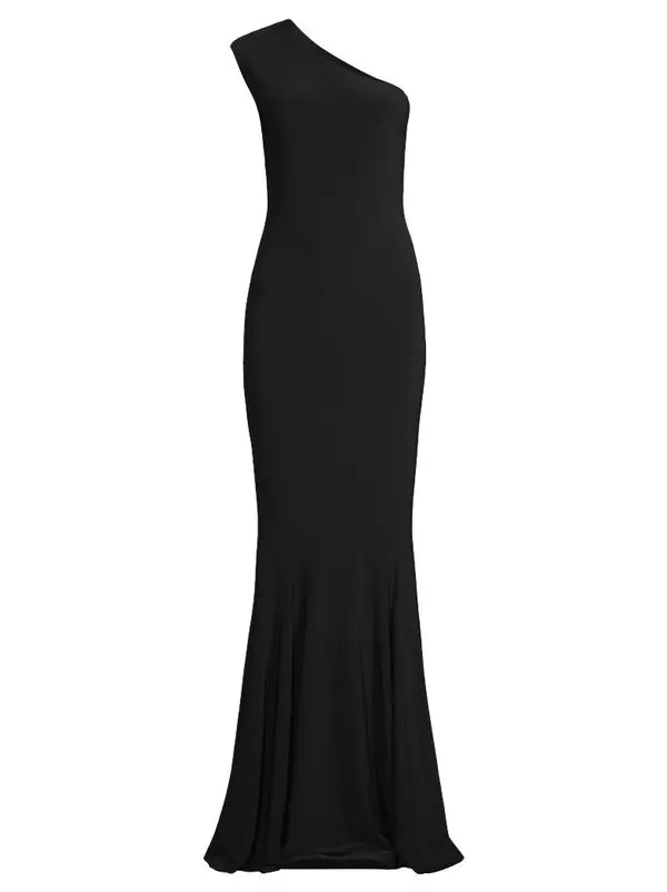 Norma Kamali One-shoulder Mermaid Gown - Black