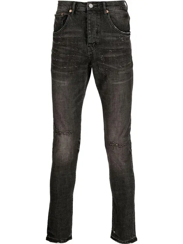 PURPLE BRAND Mid-rise Skinny Jeans - Black