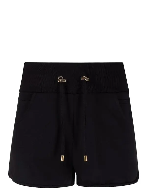 Balmain Logo Knit Shorts - Black