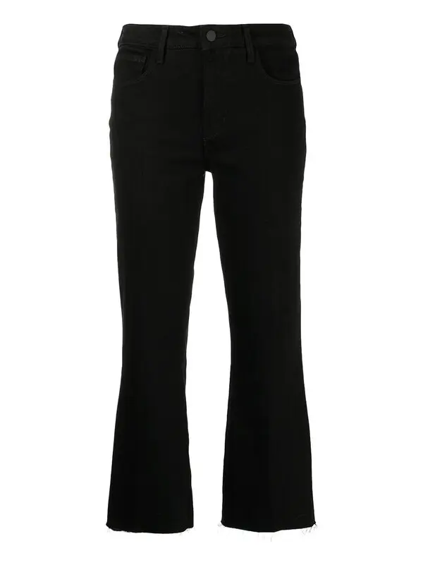 L'Agence Cropped Straight-leg Trousers - Black