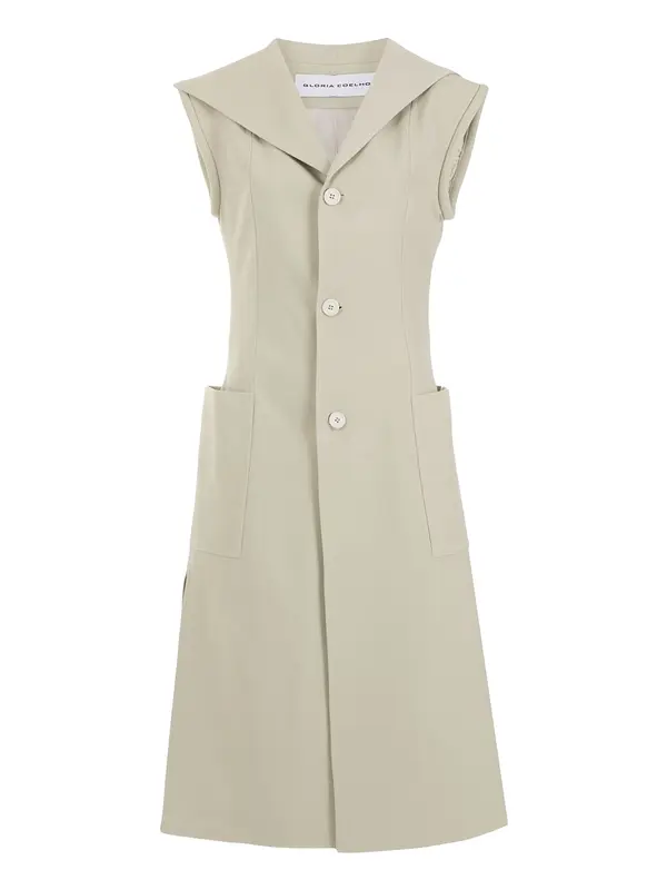 GLORIA COELHO Sleeveless Longline Waistcoat - Neutrals