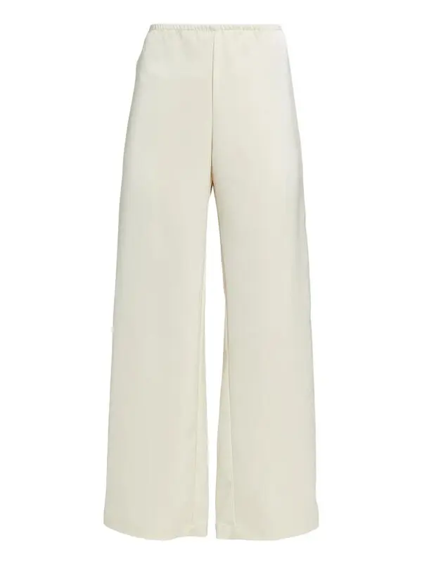LESET Barb Satin Wide-leg Pants - Creme