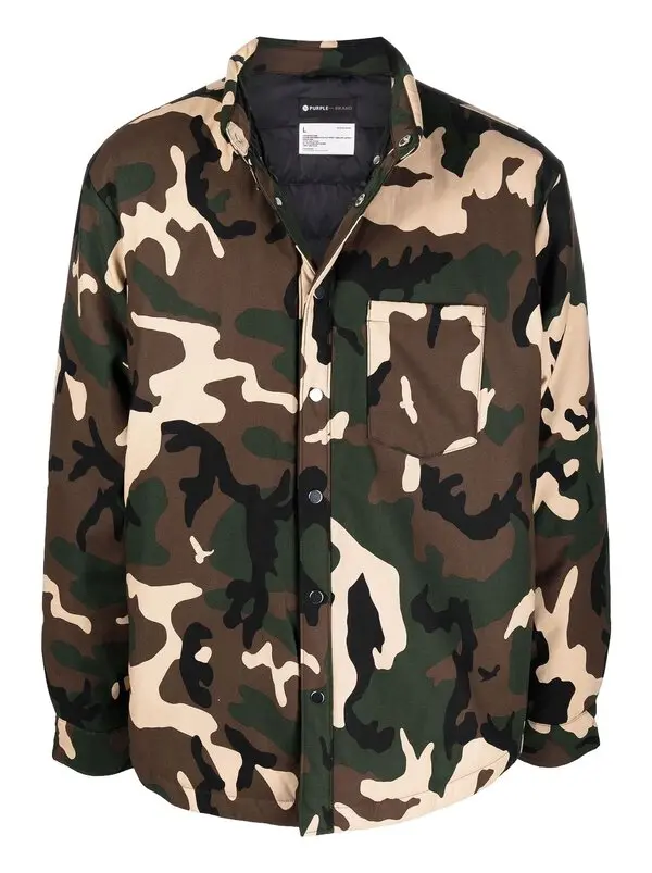PURPLE BRAND Camouflage-print Shirt Jacket - Green