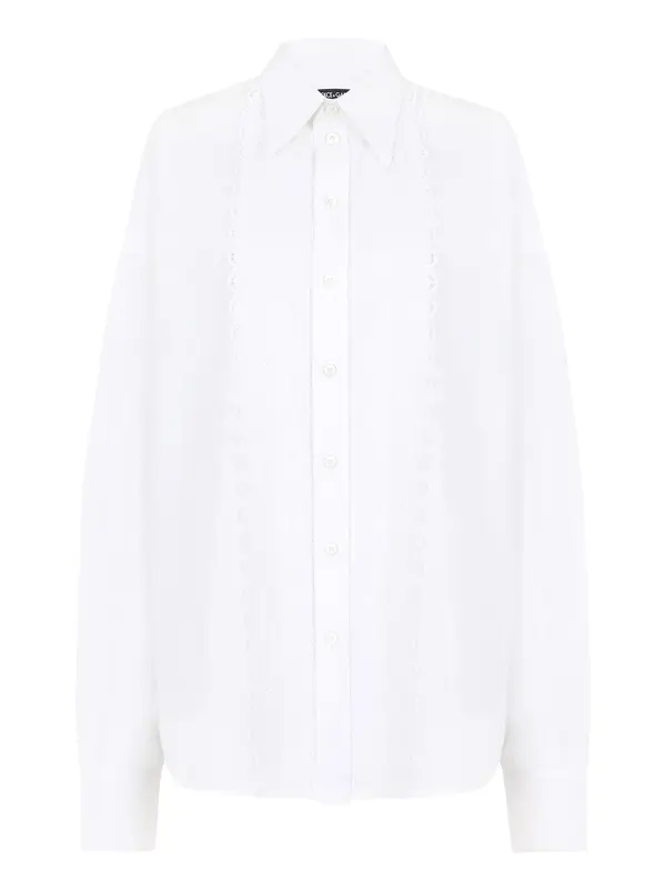 Dolce & Gabbana Broderie-anglaise Cotton Shirt - White