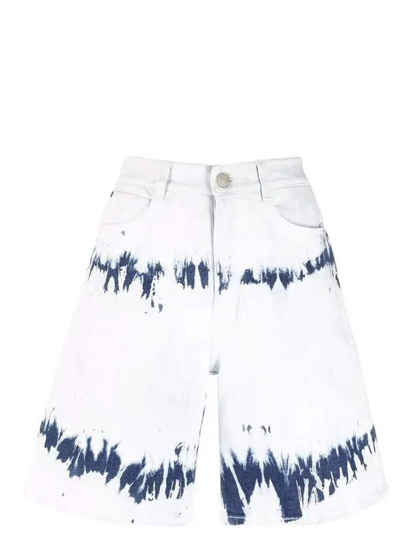 Stella McCartney Tie-dye Denim Shorts - Blue