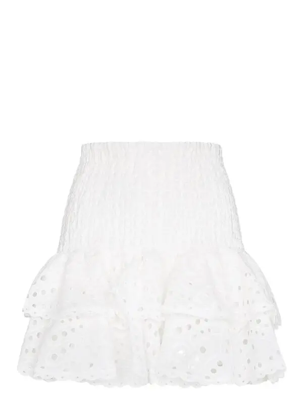 Charo Ruiz Ibiza Noa Broderie Anglaise Ruffled Skirt - White