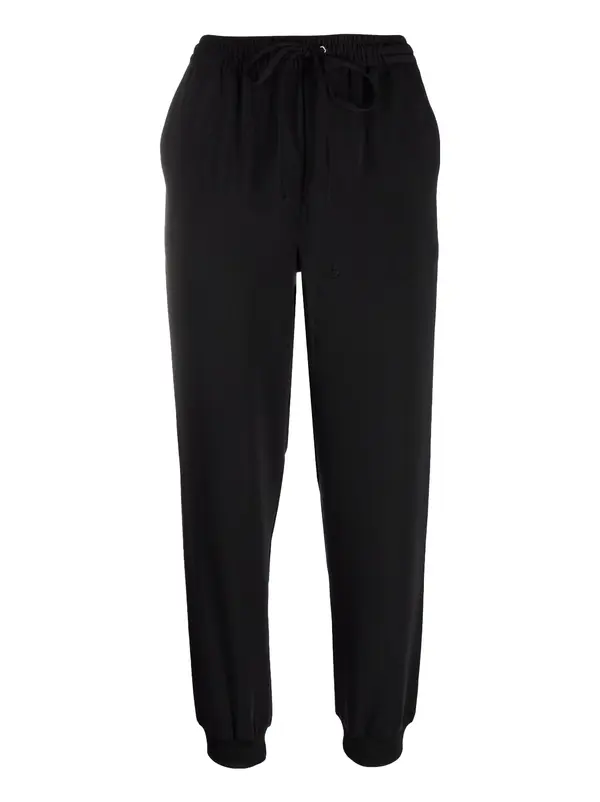 Ralph Lauren Striped Tapered Trousers - Black