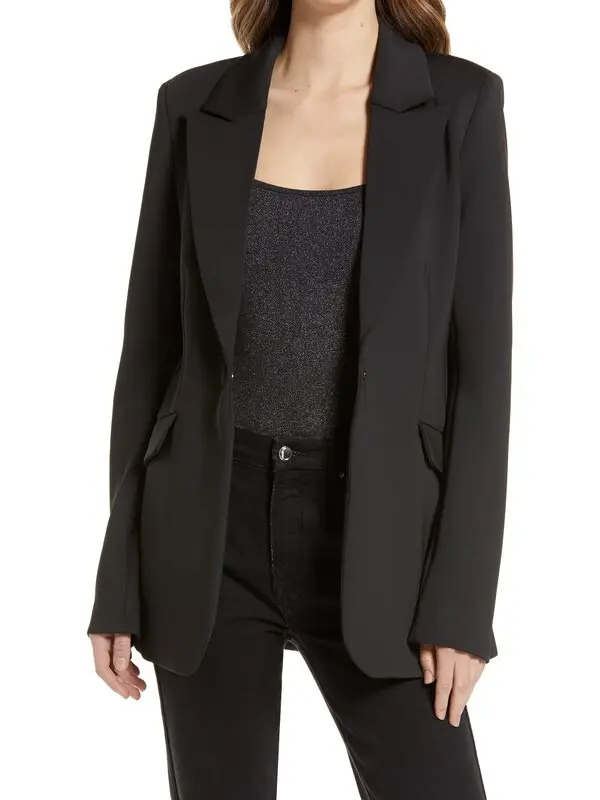 Good American Scuba Knit Blazer - Black001