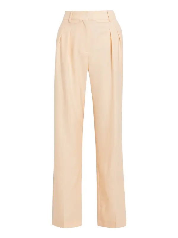 Loulou De Saison Sbiru Wide-leg Wool-twill Pants - Pastel Orange