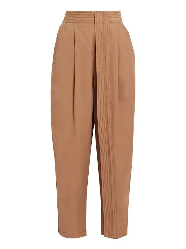 Stella McCartney Pleated Twill Tapered Pants - Light Brown