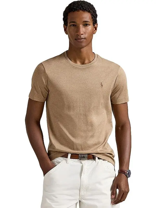 Polo Ralph Lauren Cotton Embroidered Logo Tee - Brown