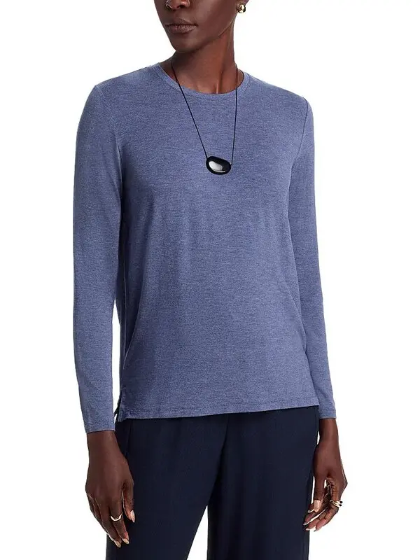 Majestic Filatures Long Sleeve Crewneck Tee - Blue Denim