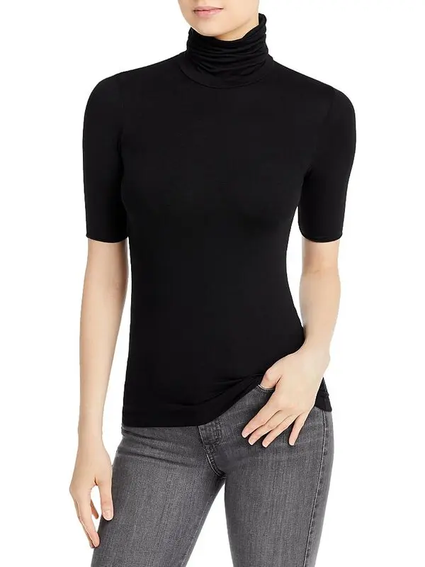 Majestic Filatures Mock Neck Tee - Noir