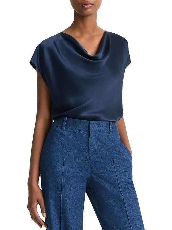 Vince Cowl Neck Blouse - Coastal Blue
