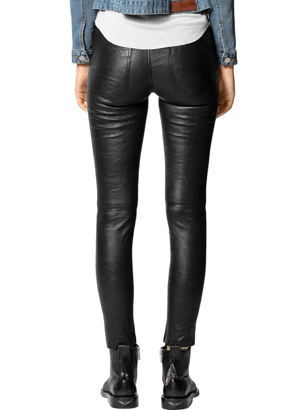 Zadig&Voltaire Phlame Crinkled-leather Pants - Noir