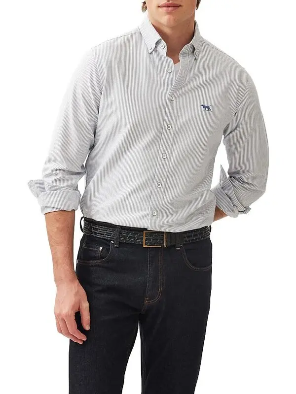Rodd & Gunn Striped Oxford Shirt - French Navy
