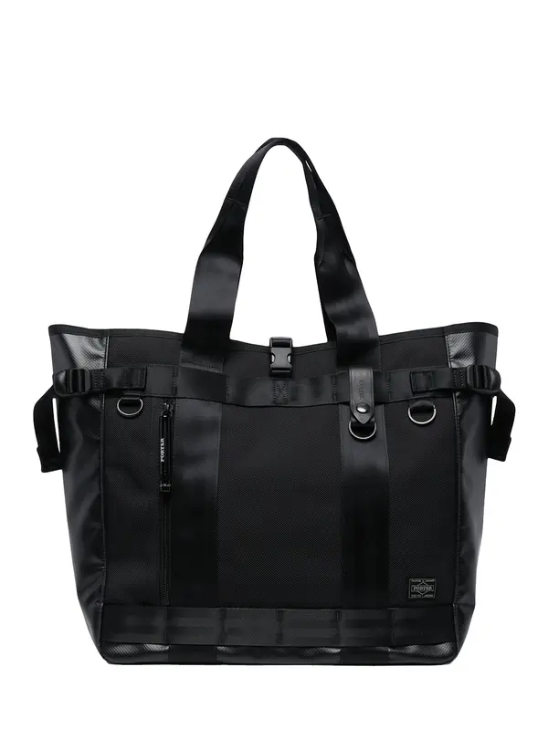 PORTER-YOSHIDA & CO Panelled Slide-buckled Tote Bag - Black