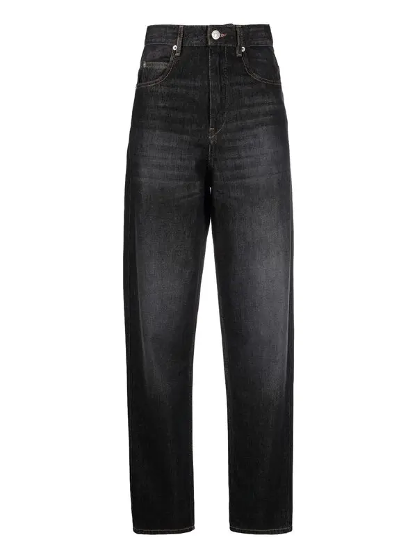 MARANT ETOILE High-waist Straight-leg Jeans - Black