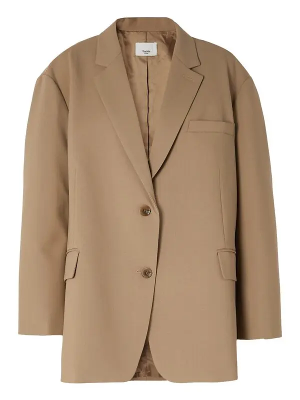 THE FRANKIE SHOP Bea Crepe Blazer - Brown
