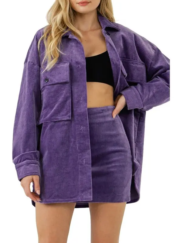 GREY LAB Corduroy Oversized Jacket - Purple