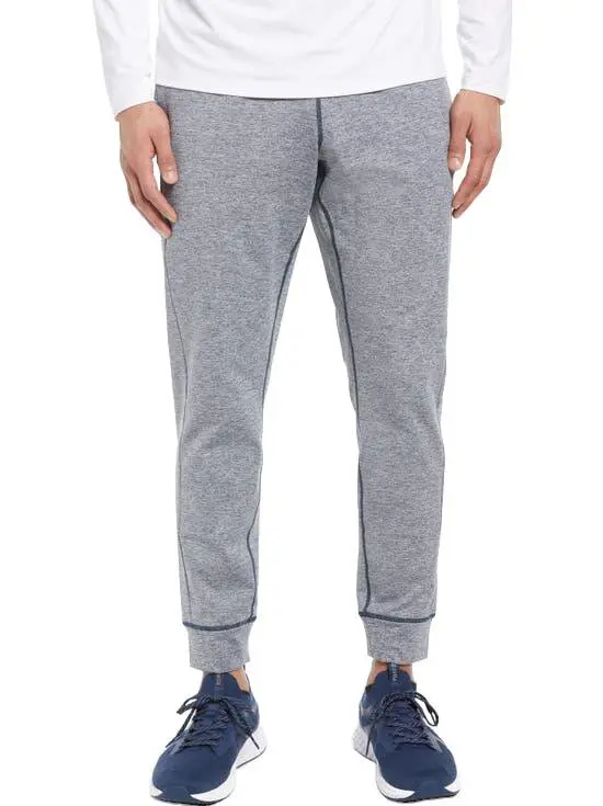 Zella Cozy Active Fleece Joggers - Navy Eclipse Melange