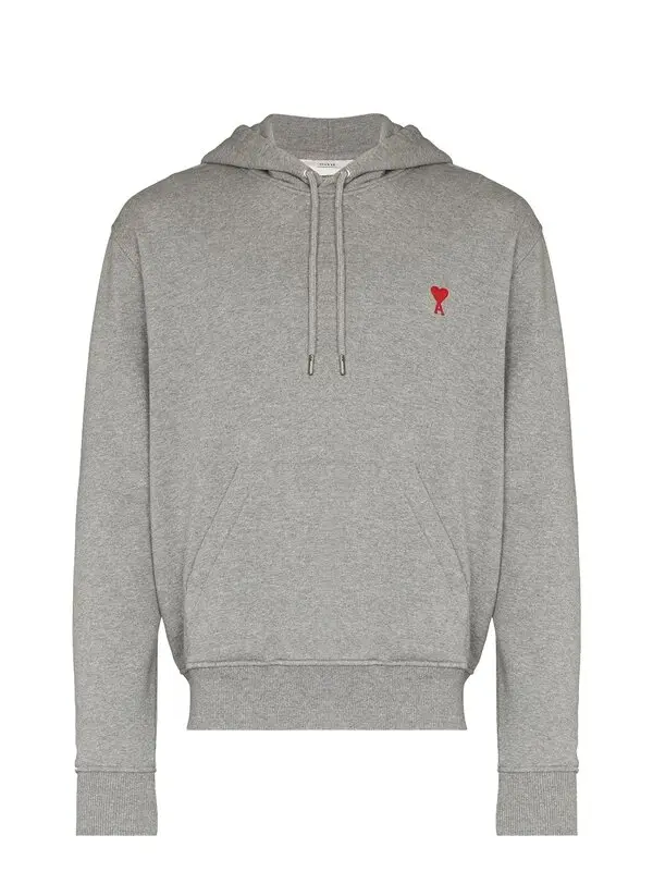 Ami De Coeur Embroidered Hoodie - Grey