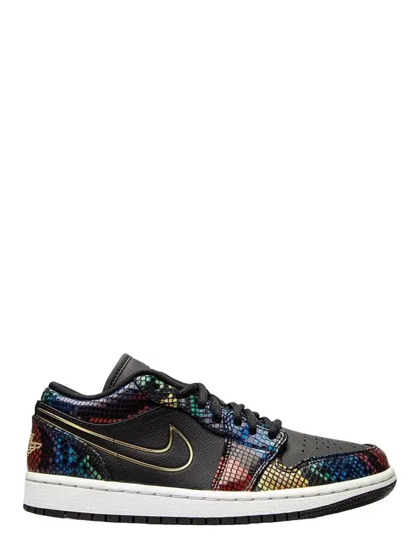 JORDAN Air 1 Low Multicolor Snakeskin Sneakers - Black