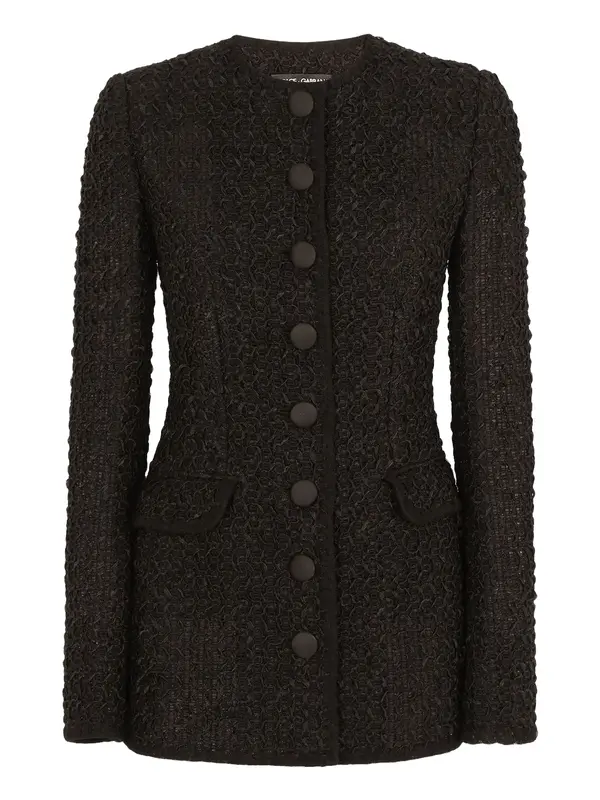 Dolce & Gabbana Single-breasted Tweed Jacket - Black