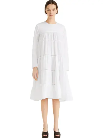 Merlette Essaouira Tiered Midi Dress - White