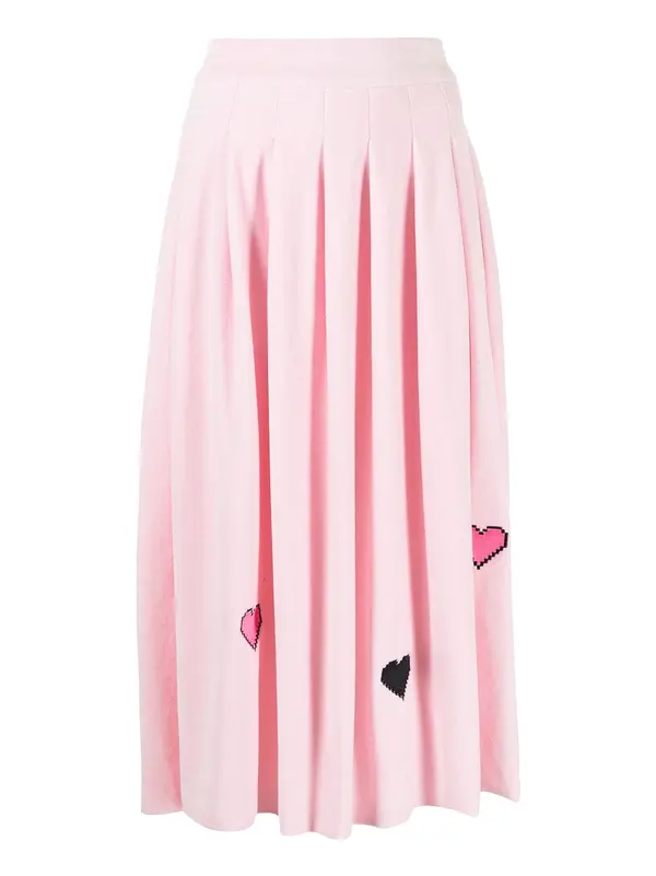 Natasha Zinko Heart Pleated Skirt - Pink