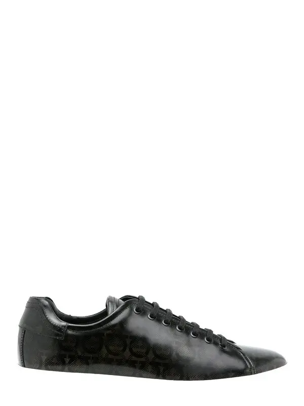 FERRAGAMO Cube Gancini-print Sneakers - Black