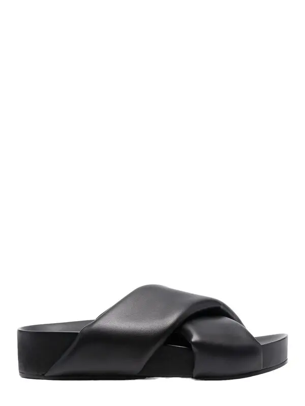 JIL SANDER Cross Strap Sandals - Black