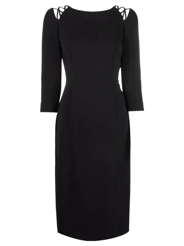 Alberta Ferretti Crepe Cut-out Detail Dress - Black
