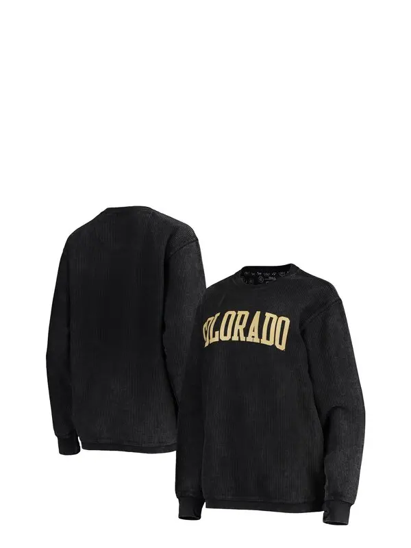 PRESSBOX Colorado Buffaloes Corded Arch Pullover Sweatshirt - Black