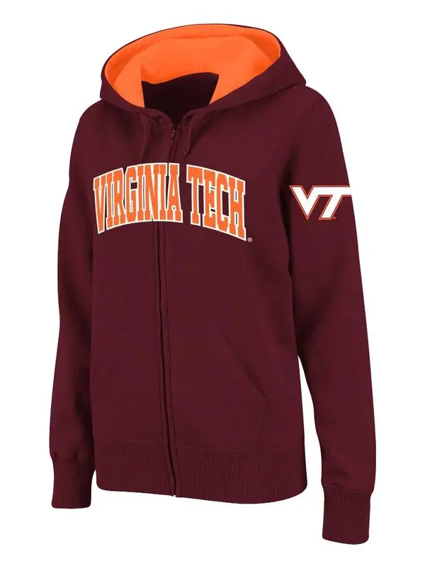 COLOSSEUM Virginia Tech Hokies Arched Name Full-zip Hoodie - Maroon