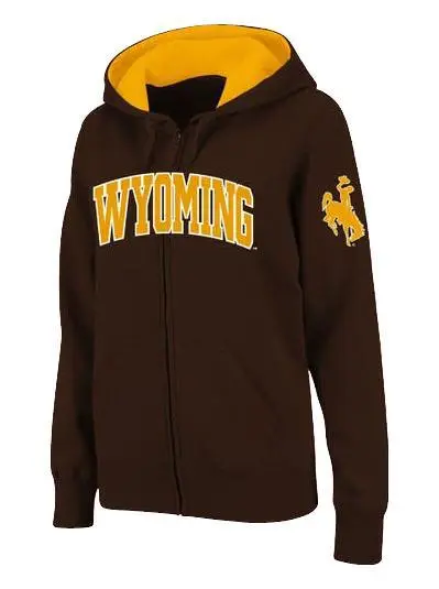 COLOSSEUM Stadium Athletic Wyoming Cowboys Arched Name Full-zip Hoodie - Brown