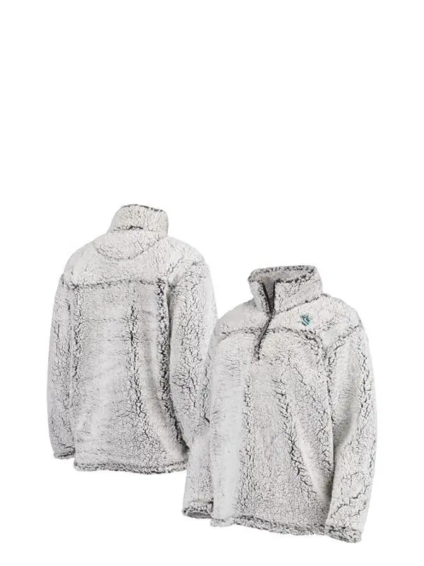 G-III 4HER BY CARL BANKS Seattle Kraken Sherpa Quarter-zip Jacket - Gray