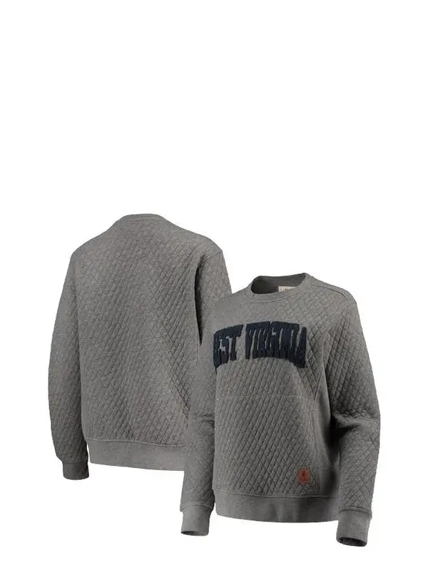 PRESSBOX West Virginia Mountaineers Moose Quilted Pullover - Heather Gray